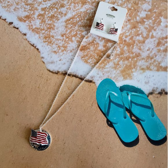 Icon Collection | Jewelry | Icon American Flag Necklace Set | Poshmark